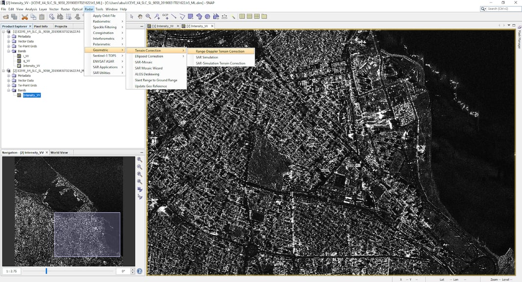 ICEYE SAR Data in SNAP